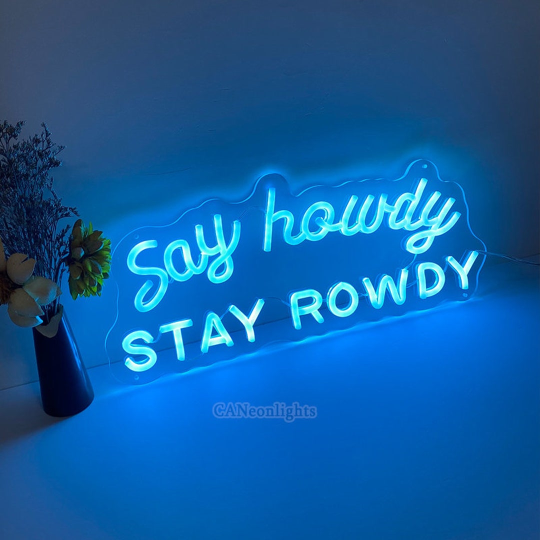 Say Howdy, Stay Rowdy Neon Sign, Party Neon Light, Single Ladies Gift ...