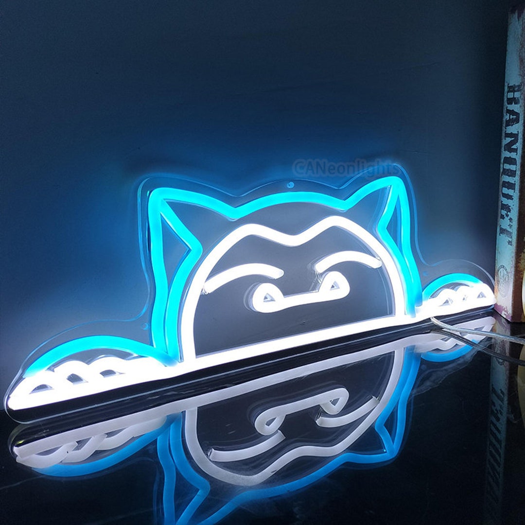 Cute Cat Neon Sign, Anime Cat Neon Sign,japanese Anime Art,kitchen Wall ...