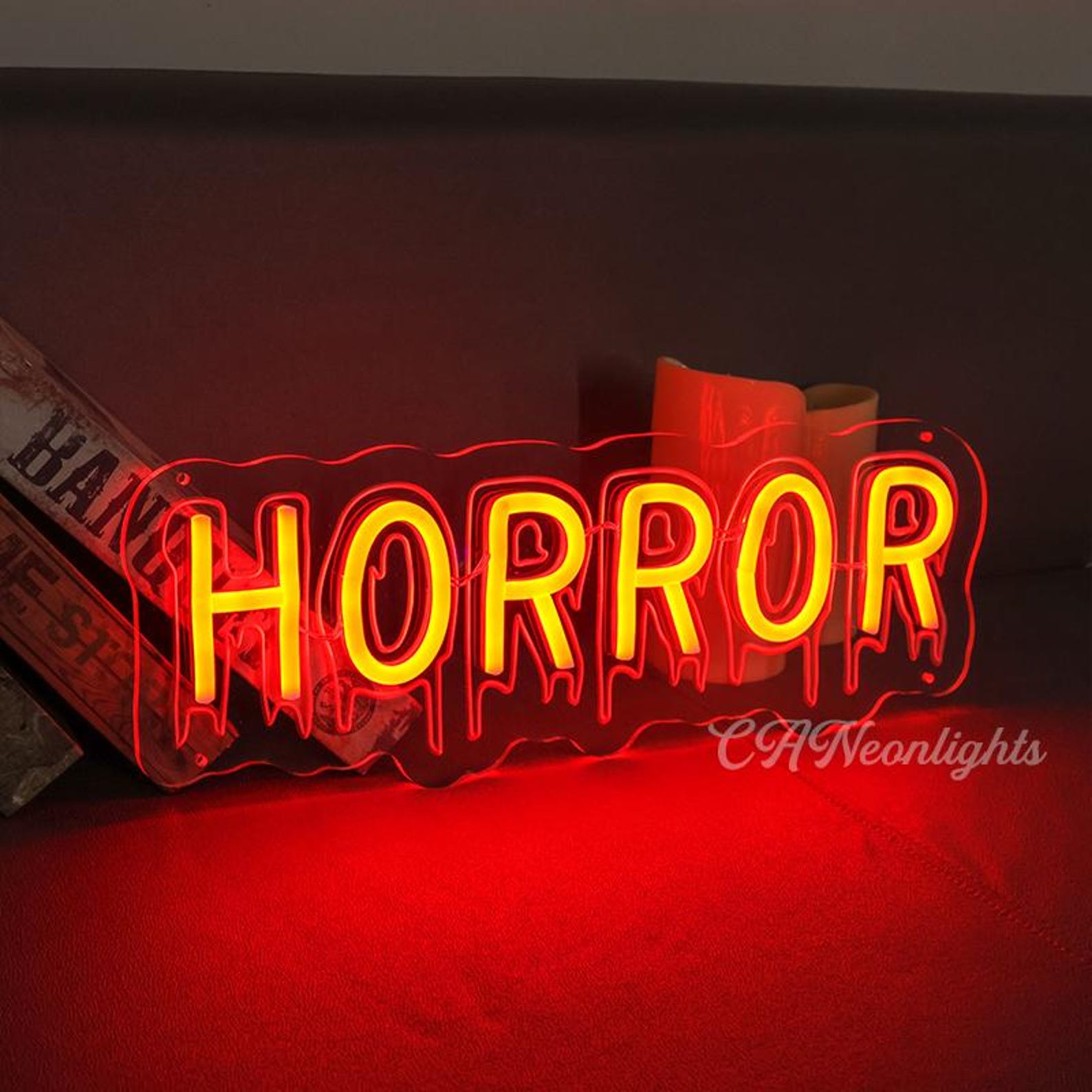 Horror Neon Sign: Gothic Halloween Party Decor - Etsy