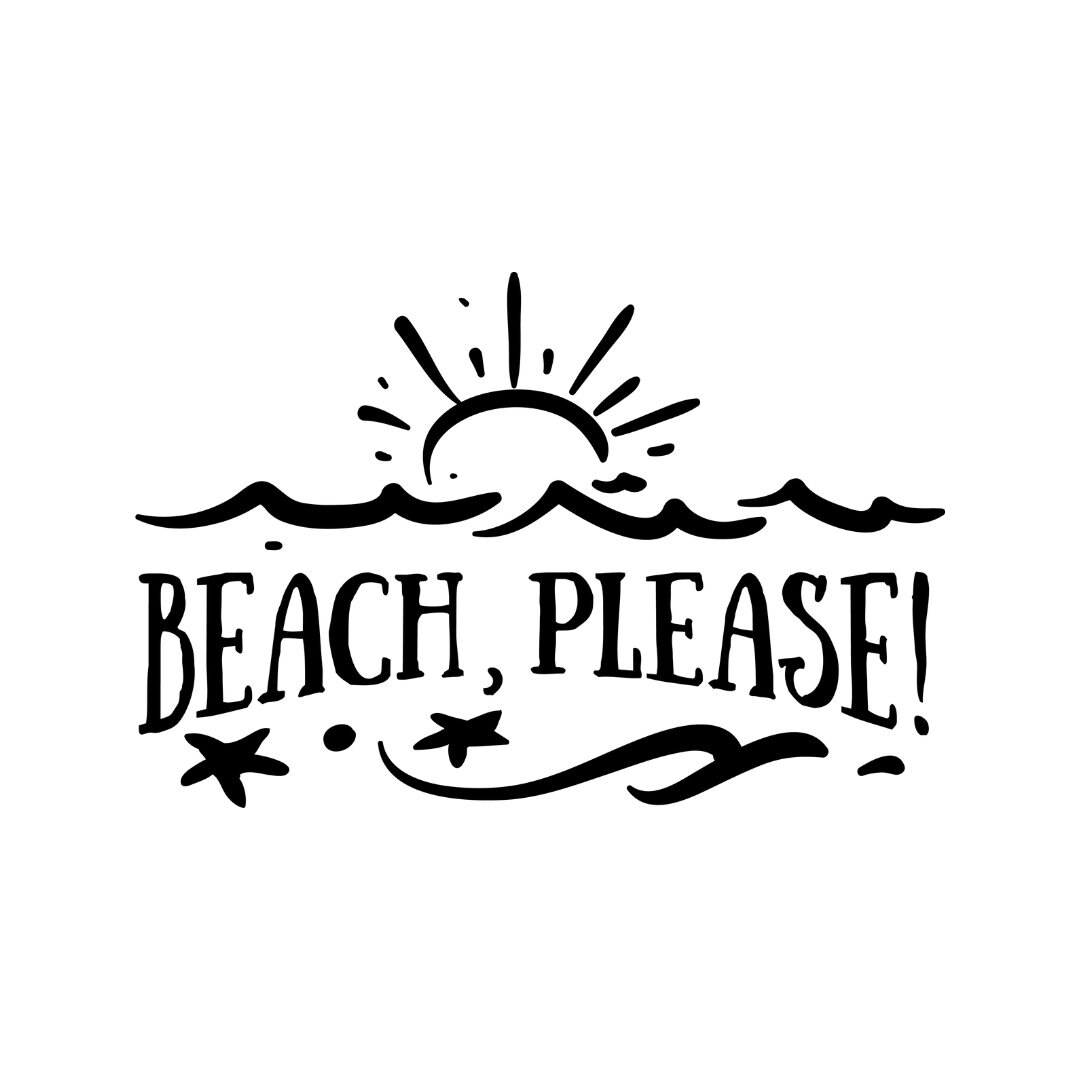 Beach Please' Decal - Etsy