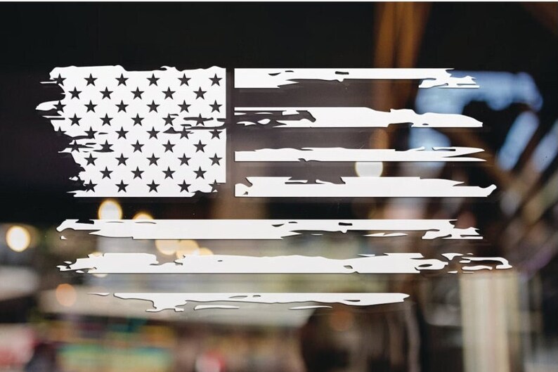 Distressed American Flag Decal, Available in Many Sizes and Colors ...