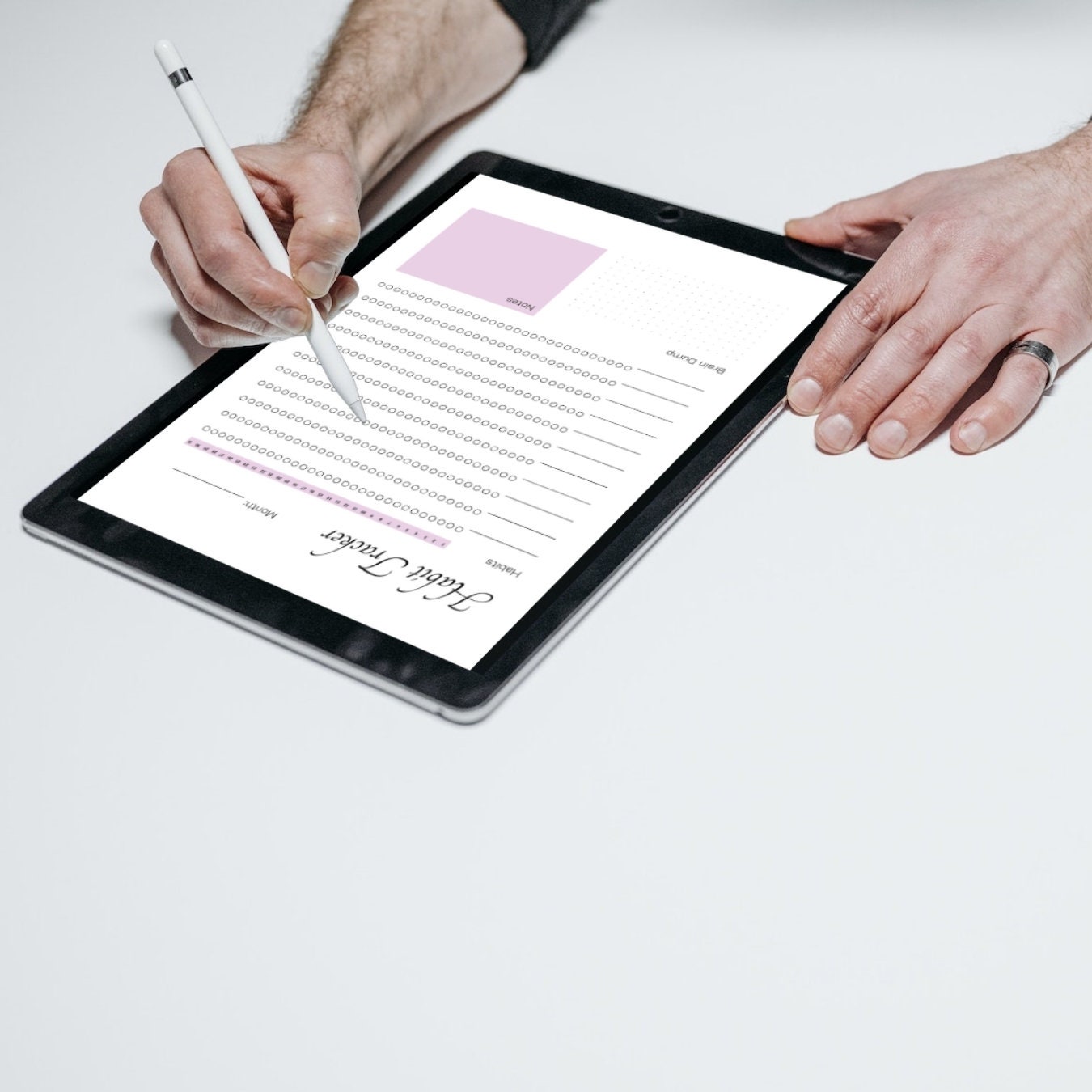 Minimalistic Pink Daily Habit Tracker for Months, Digital ADHD Habit ...