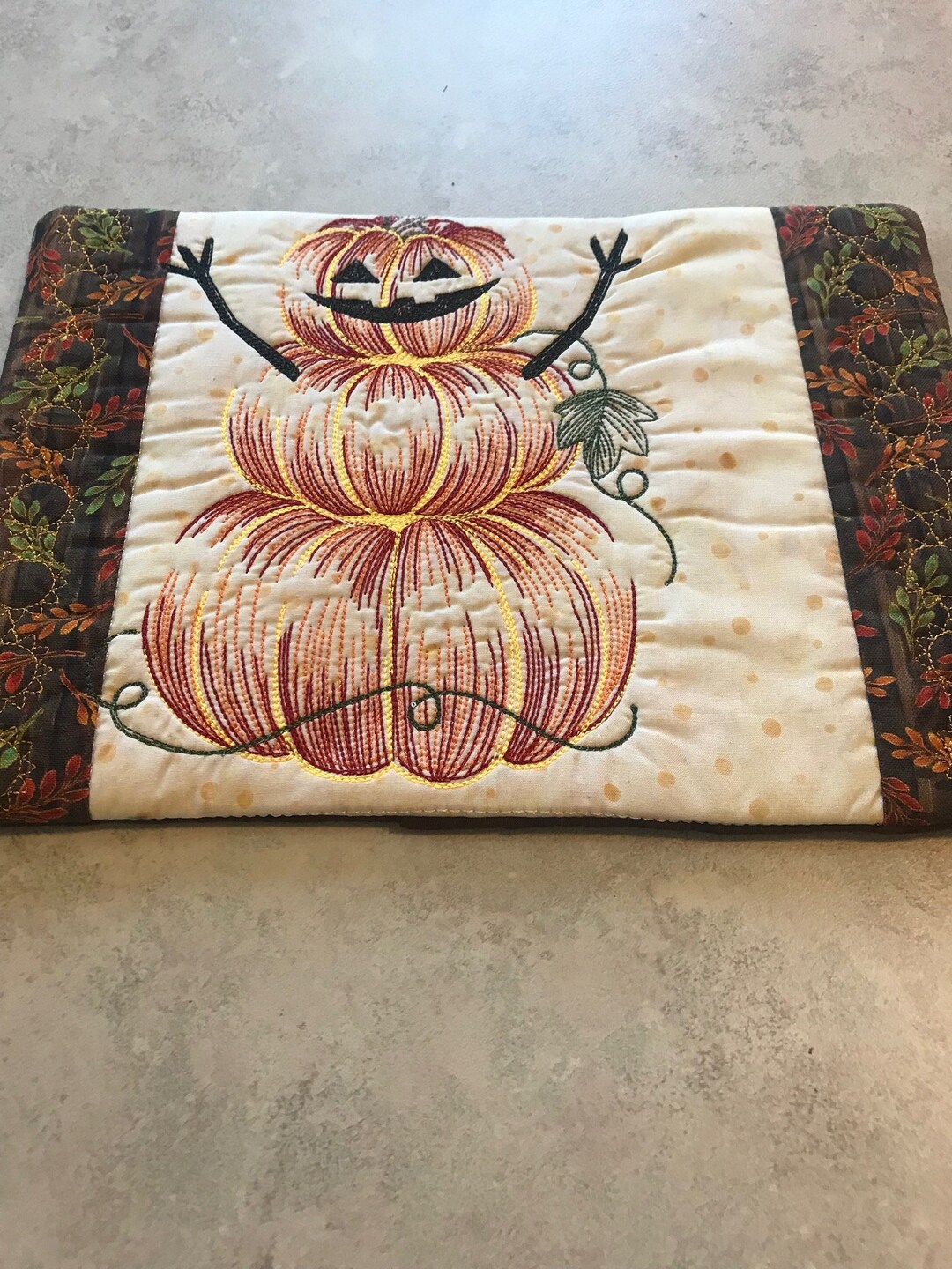 Jack-o-lantern Mug Rug - Pumpkin Mug Rug - Halloween Mug Rug - Fall Mug ...