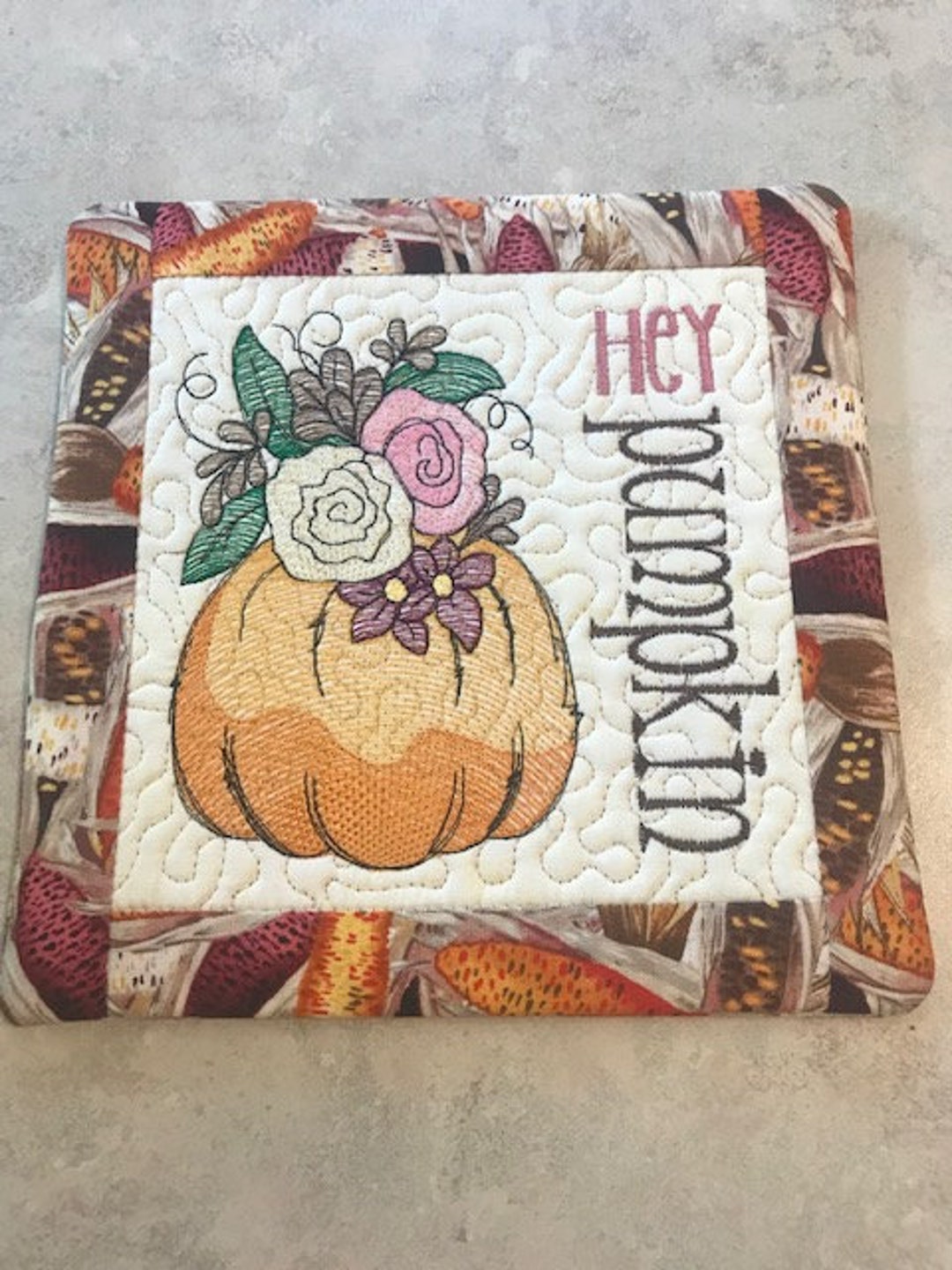 Fall Potholder Pumpkin Potholder Fall Hot Pad Quilted - Etsy