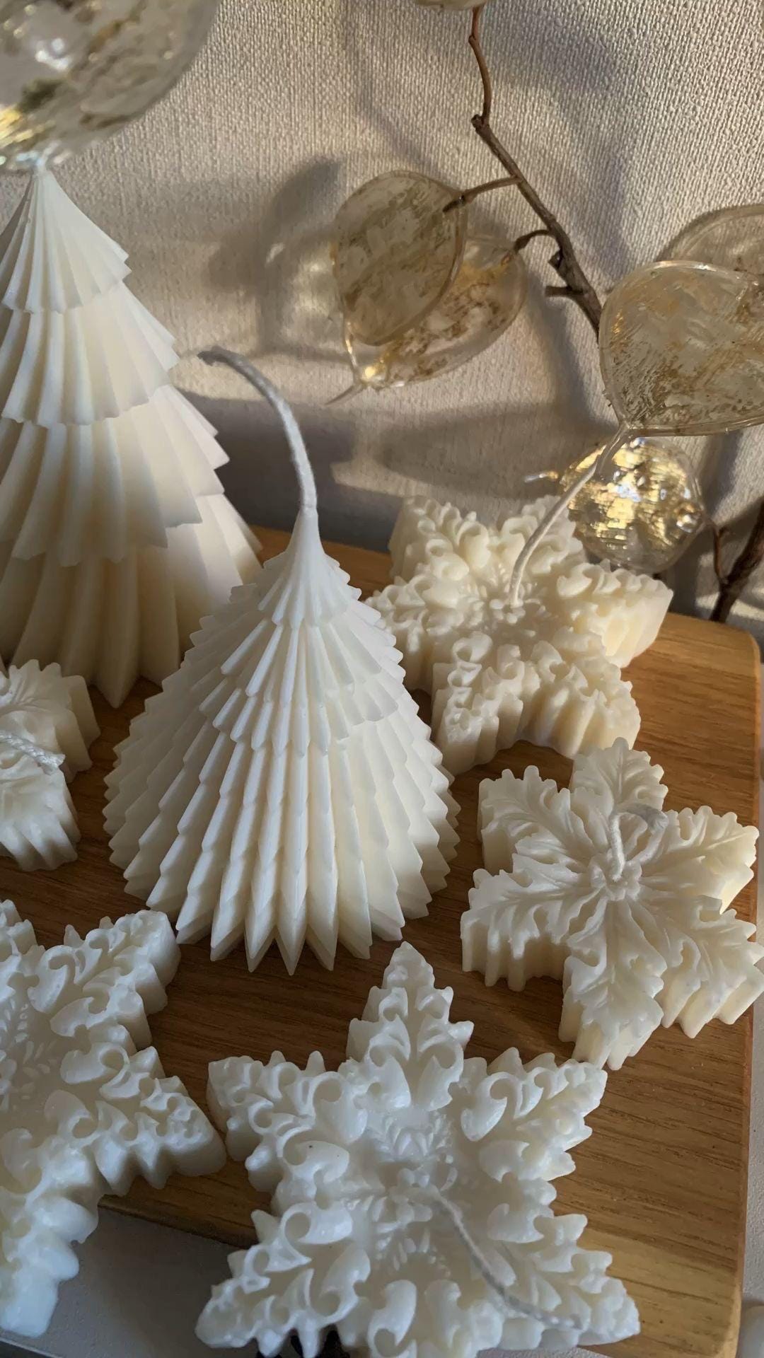 Snowflake Candle | Pillar Candles | Decorative Candles| Festive Candle ...