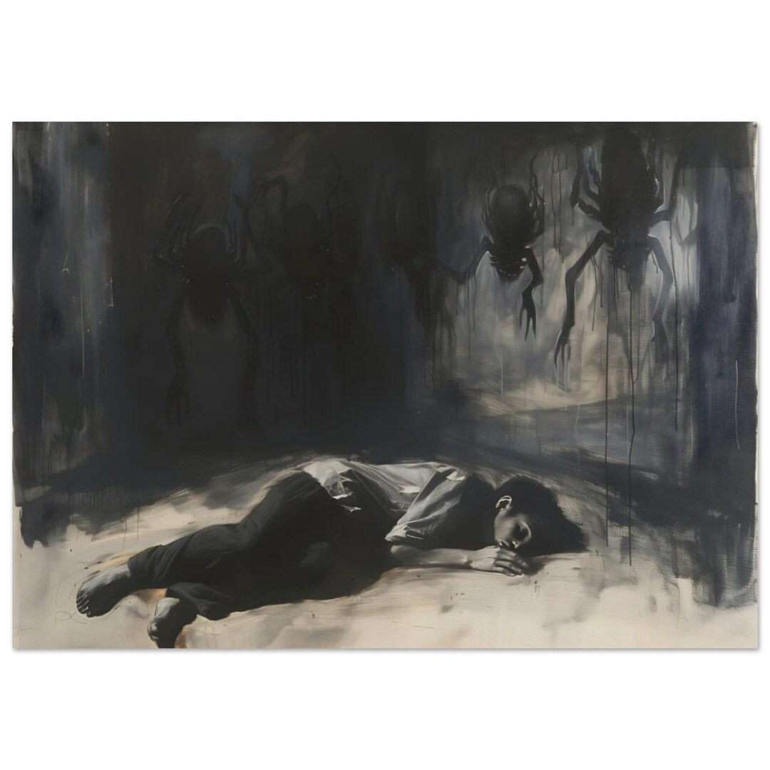 Nightmare Shadows Dark Academia Horror Wall Art Vintage Baroque ...