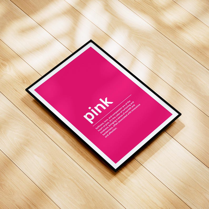 Pink Definition Poster, Pink Dictionary Art, Pink Hue Quote Print ...