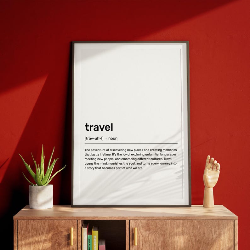 Travel Definition Art Print: Dictionary-inspired Wall Decor (digital ...