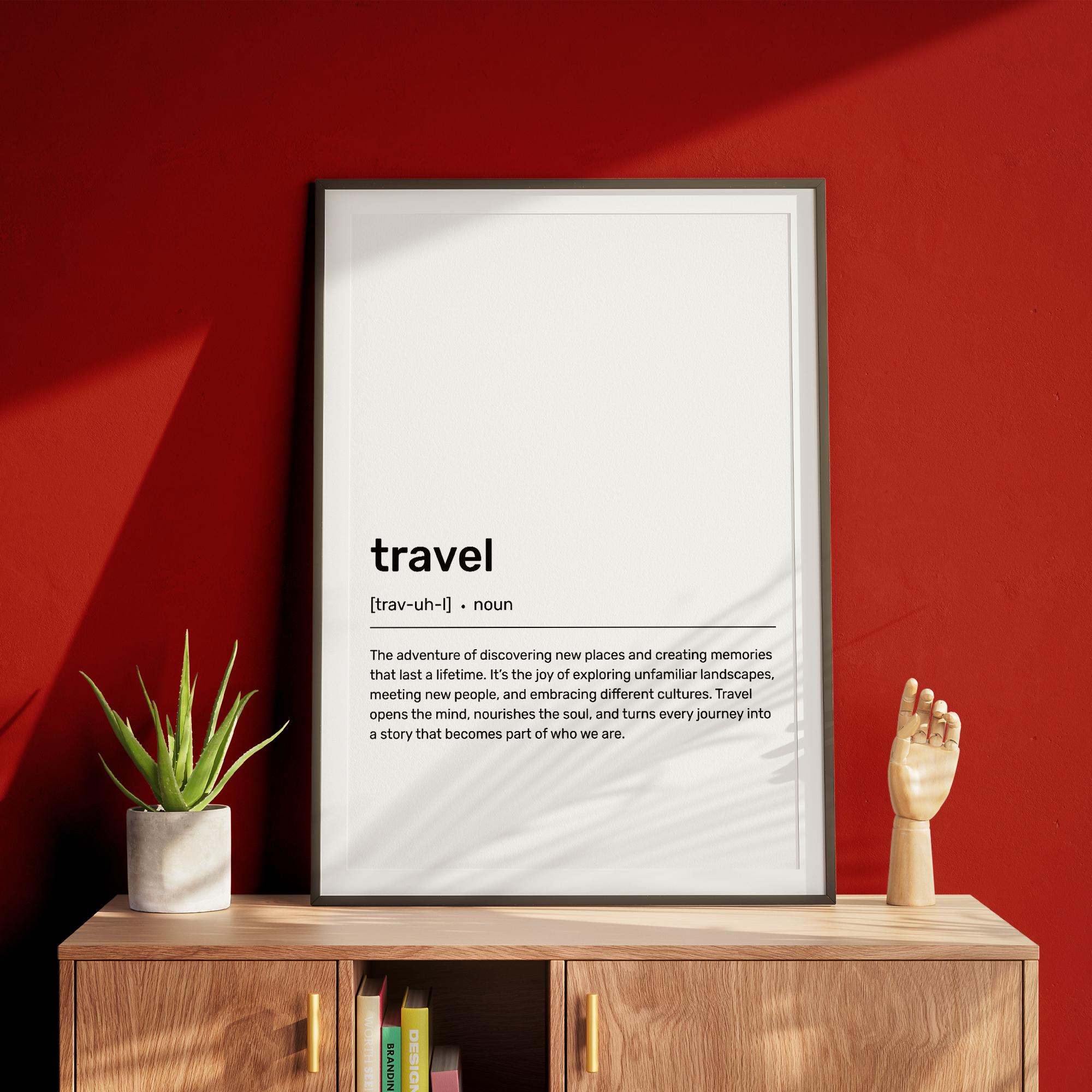 Travel Definition Poster, Travel Dictionary Art, Travel Quote Print ...