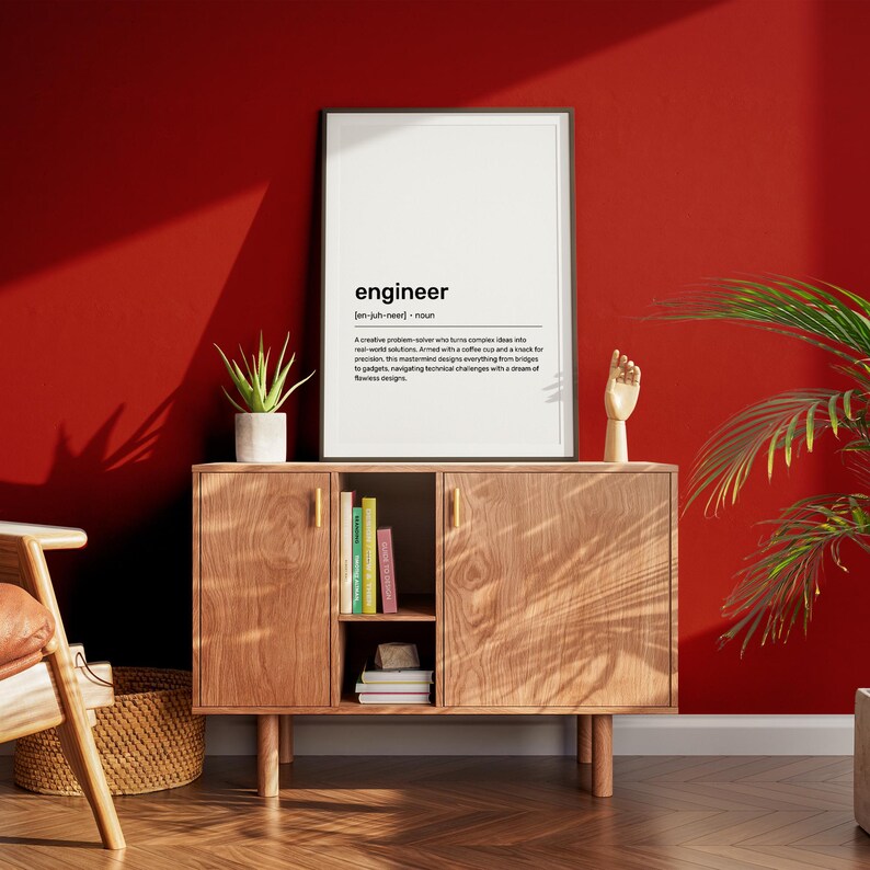 Engineer Definition Poster, Engineer Dictionary Art, Engineer Quote ...