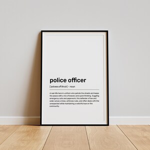 Police Officer Definition Poster, Police Officer Dictionary Art ...