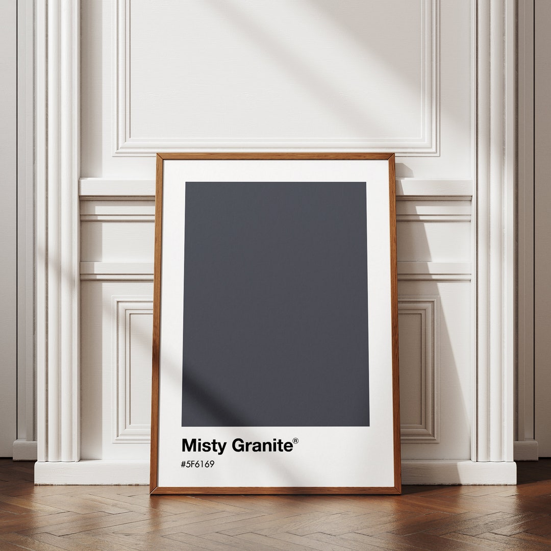 Misty Granite Gray Pantone Poster: Trendy Color Palette Print (digital ...