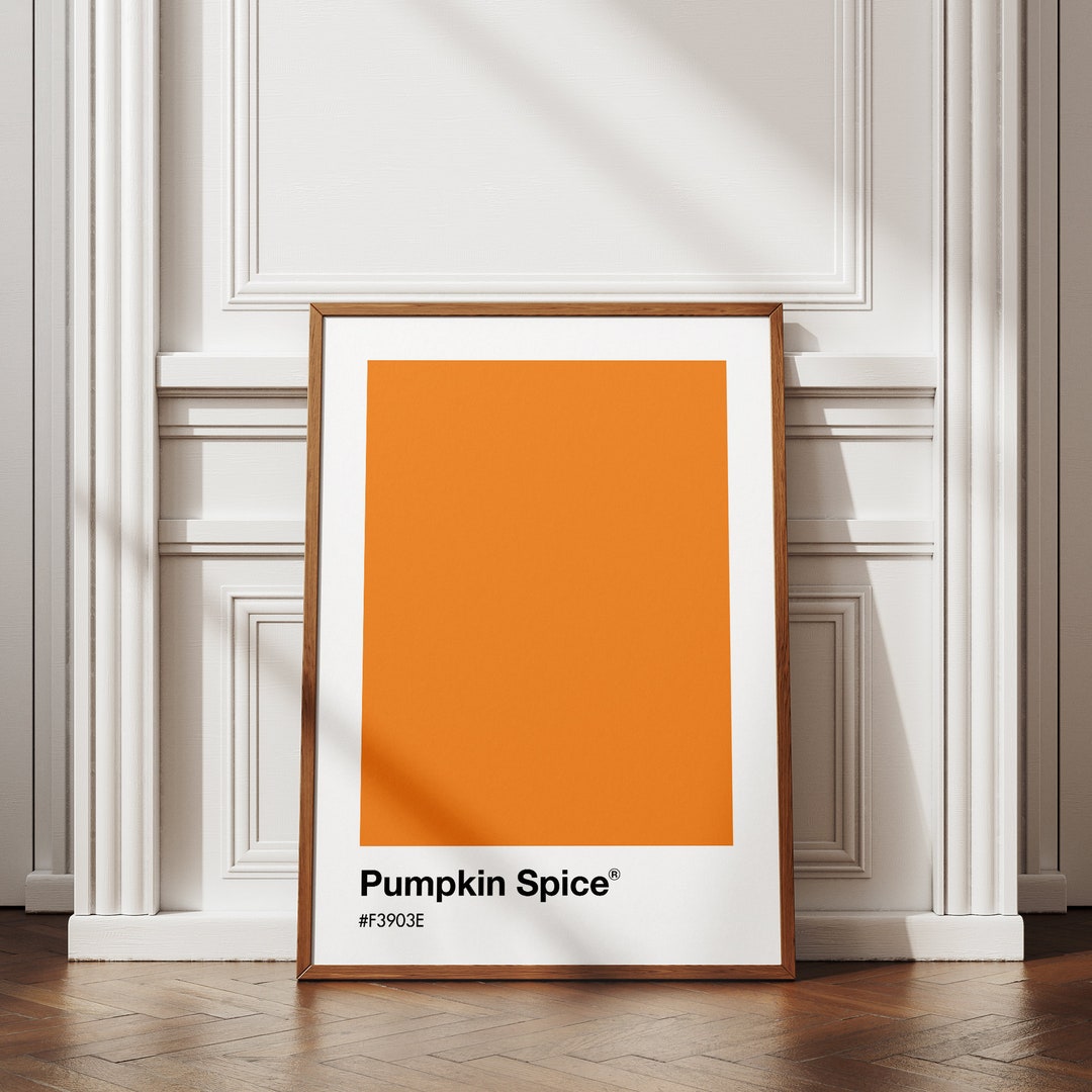 Pumpkin Spice Orange Pantone Poster, Pantone Color Print, Orange Print ...
