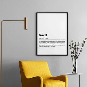 Travel Definition Poster, Travel Dictionary Art, Travel Quote Print ...