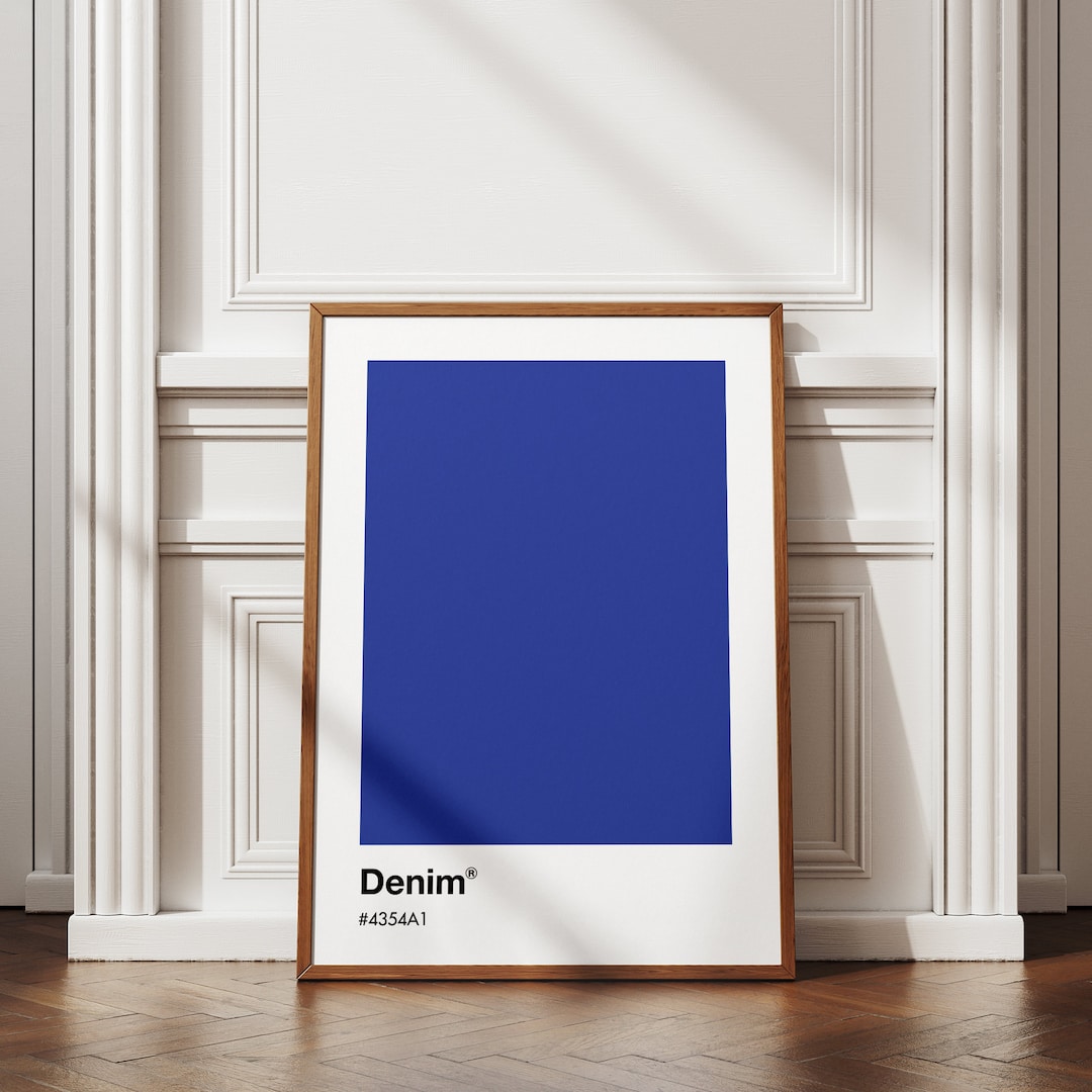 Denim Blue Pantone Poster, Pantone Color Print, Denim Blue Print ...