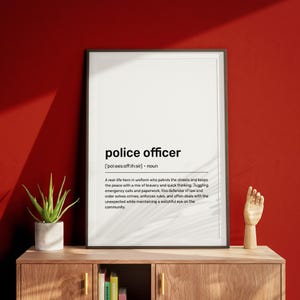 Police Officer Definition Poster, Police Officer Dictionary Art ...