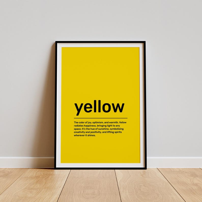 Yellow Definition Art Print: Sunshine Hue Quote (digital Download) - Etsy