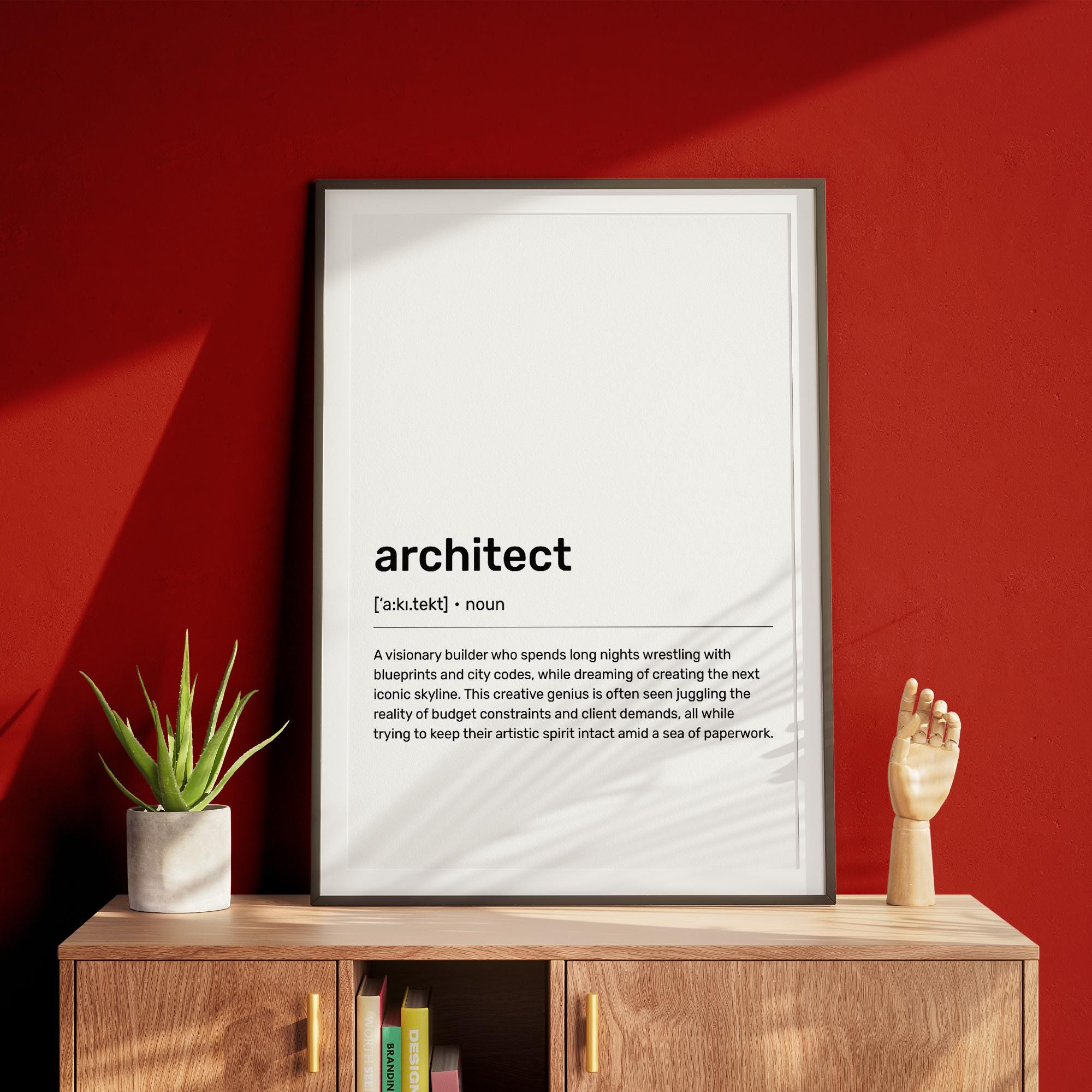 Architect Definition Poster, Architect Dictionary Art, Architect Quote ...