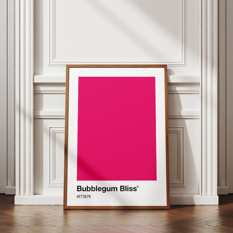Bubblegum Pink Pantone Poster,pantone Color Print,bubblegum Pink Print ...