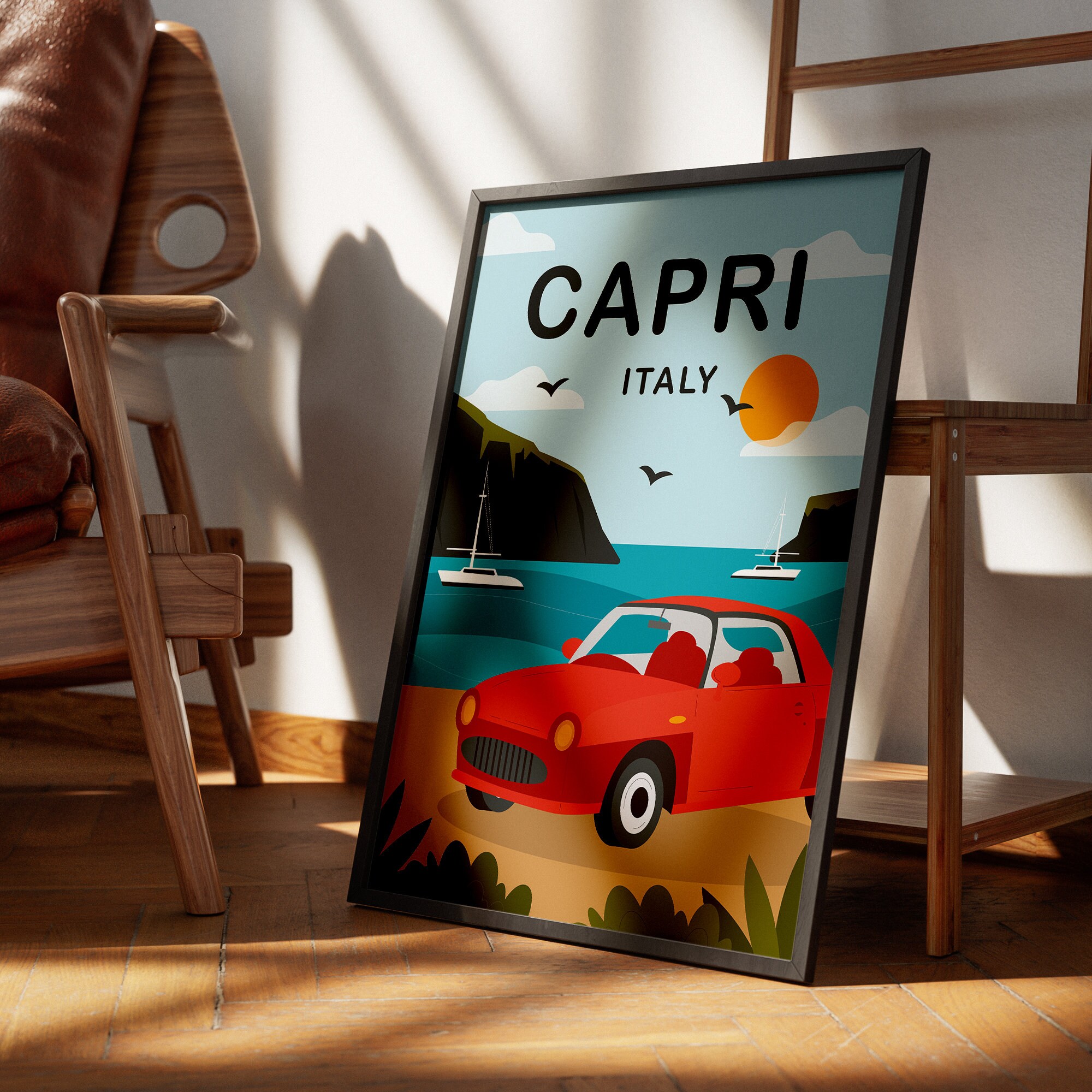 Capri Island Travel Poster,capri Wall Art,capri Poster Print,italy ...