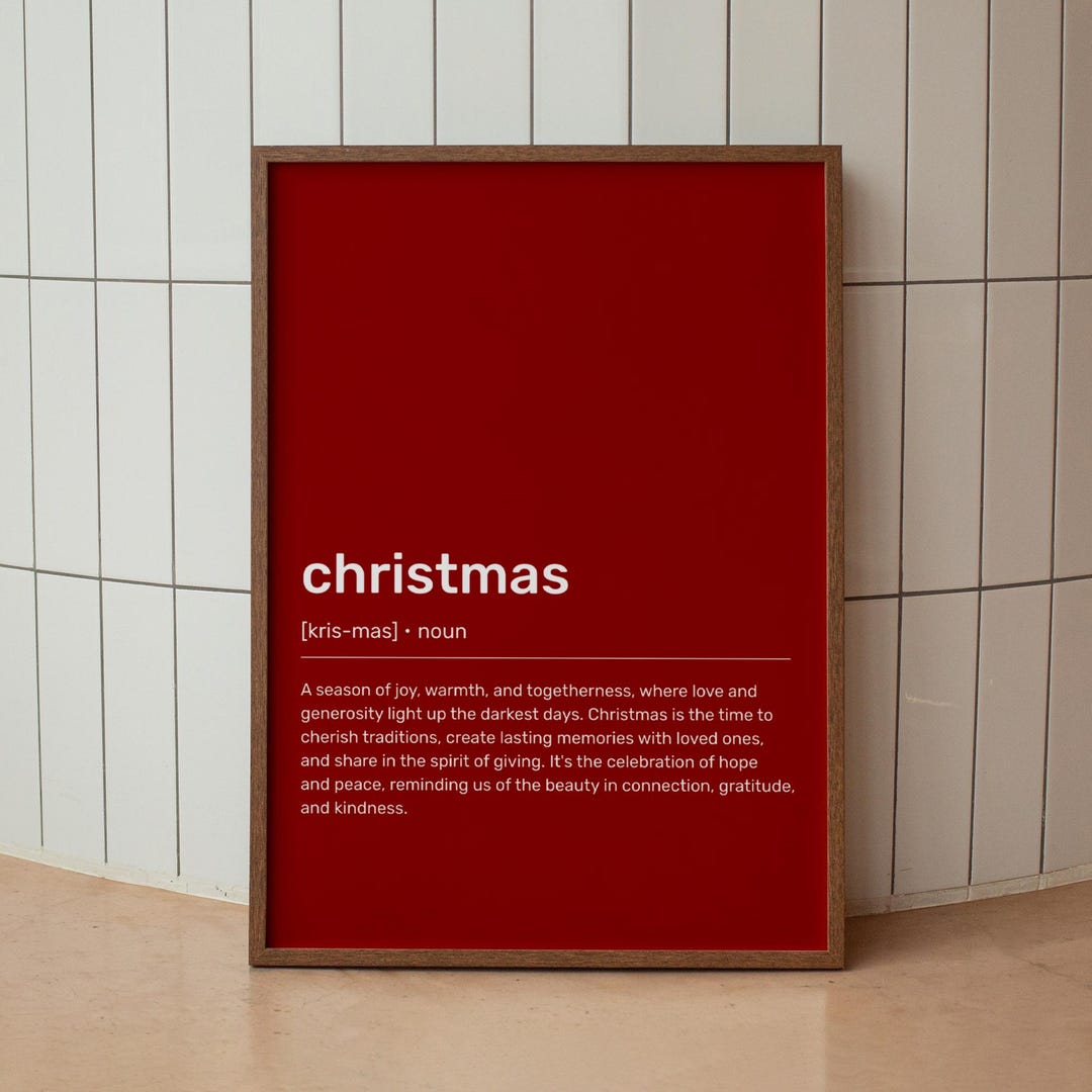 Christmas Definition Poster: Holiday Wall Art (digital Download) - Etsy