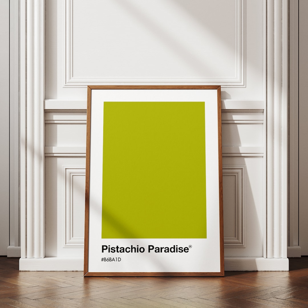 Pistachio Green Pantone Poster, Pantone Color Print, Pistachio Green ...