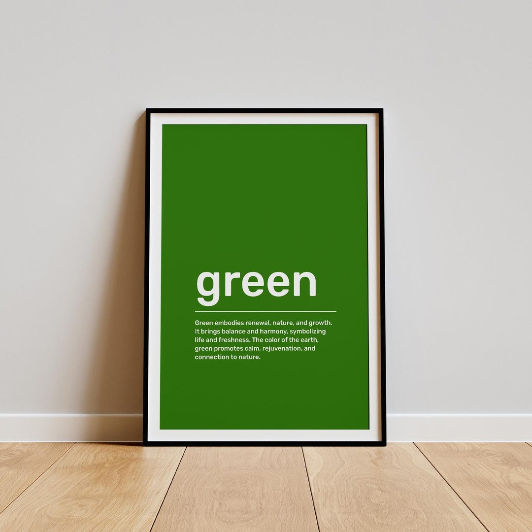 Green Definition Poster, Green Dictionary Art, Green Tone Quote Print ...