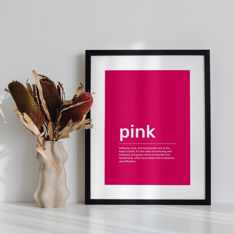Pink Definition Poster, Pink Dictionary Art, Pink Hue Quote Print ...