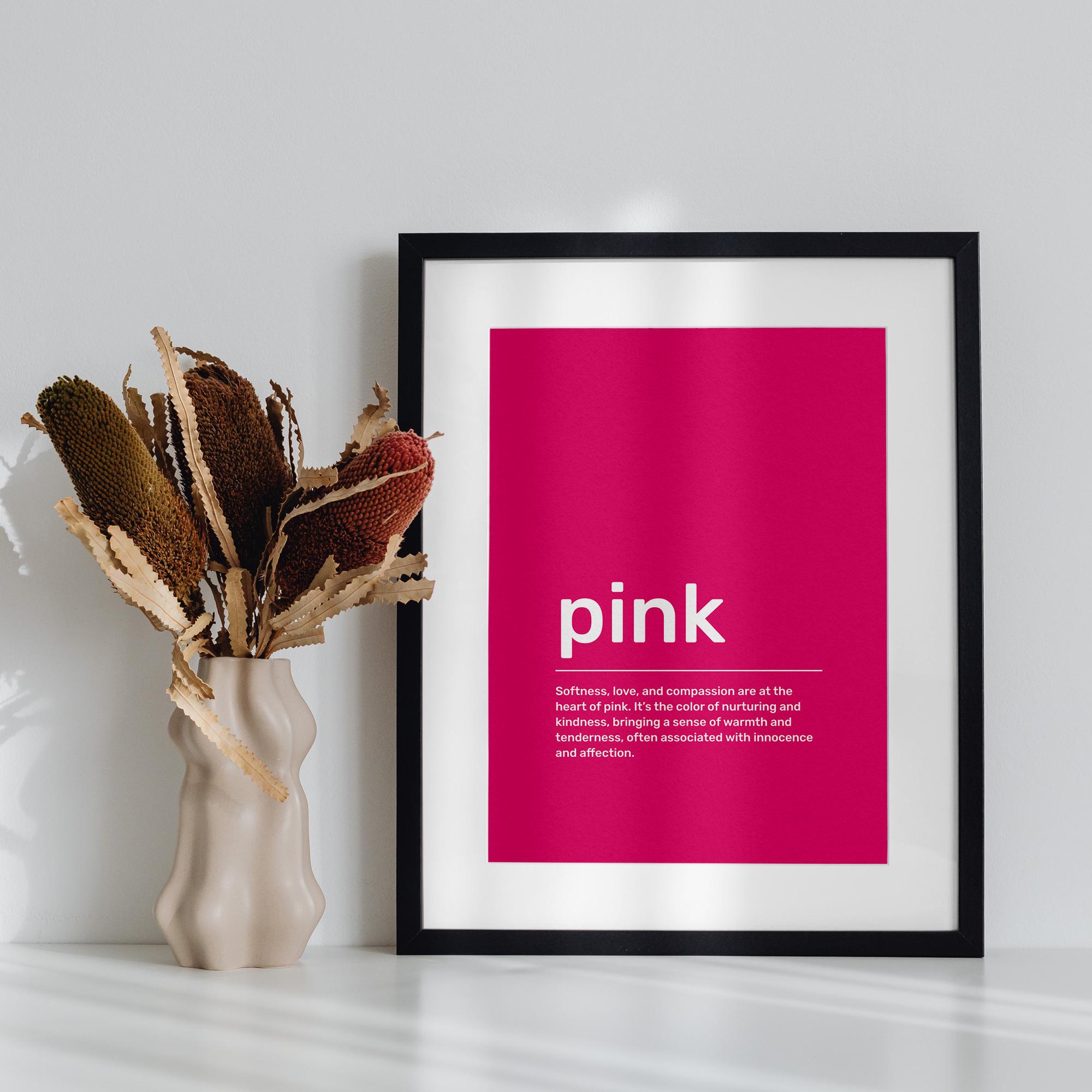 Pink Definition Poster, Pink Dictionary Art, Pink Hue Quote Print ...