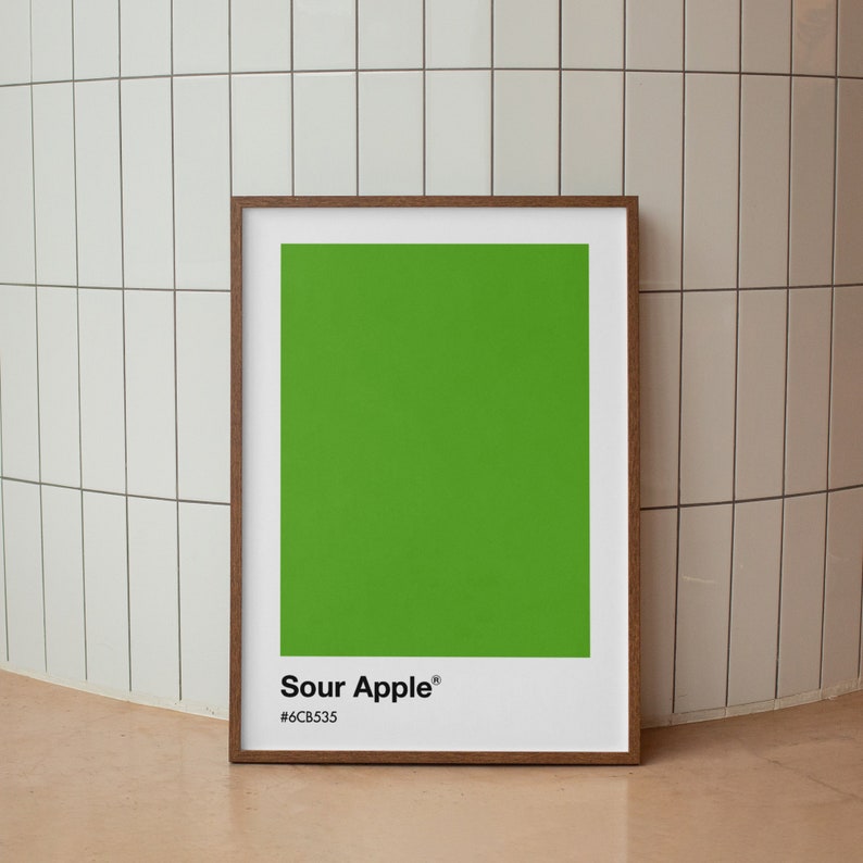 Sour Apple Green Pantone Color Palette Poster (digital Download) - Etsy