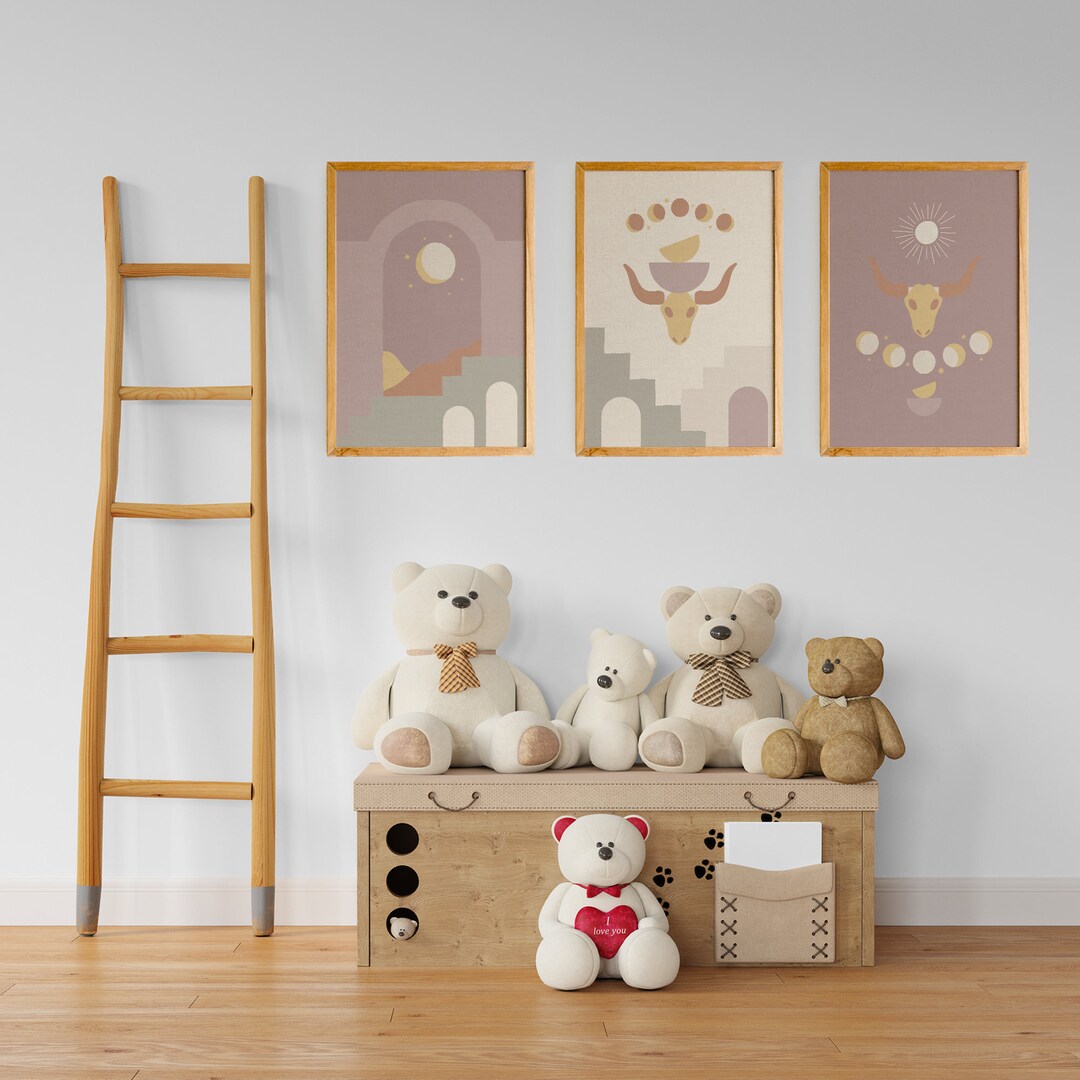 Set of 3 Kids Room Purple Poster,baby Room,baby Room Poster,kids Poster ...