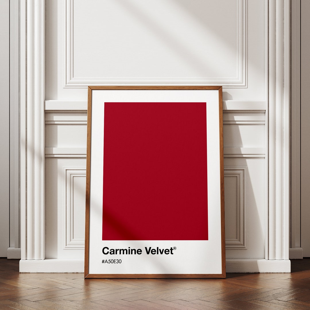 Carmine Velvet Red Pantone Poster, Pantone Color Print ,velvet Red ...