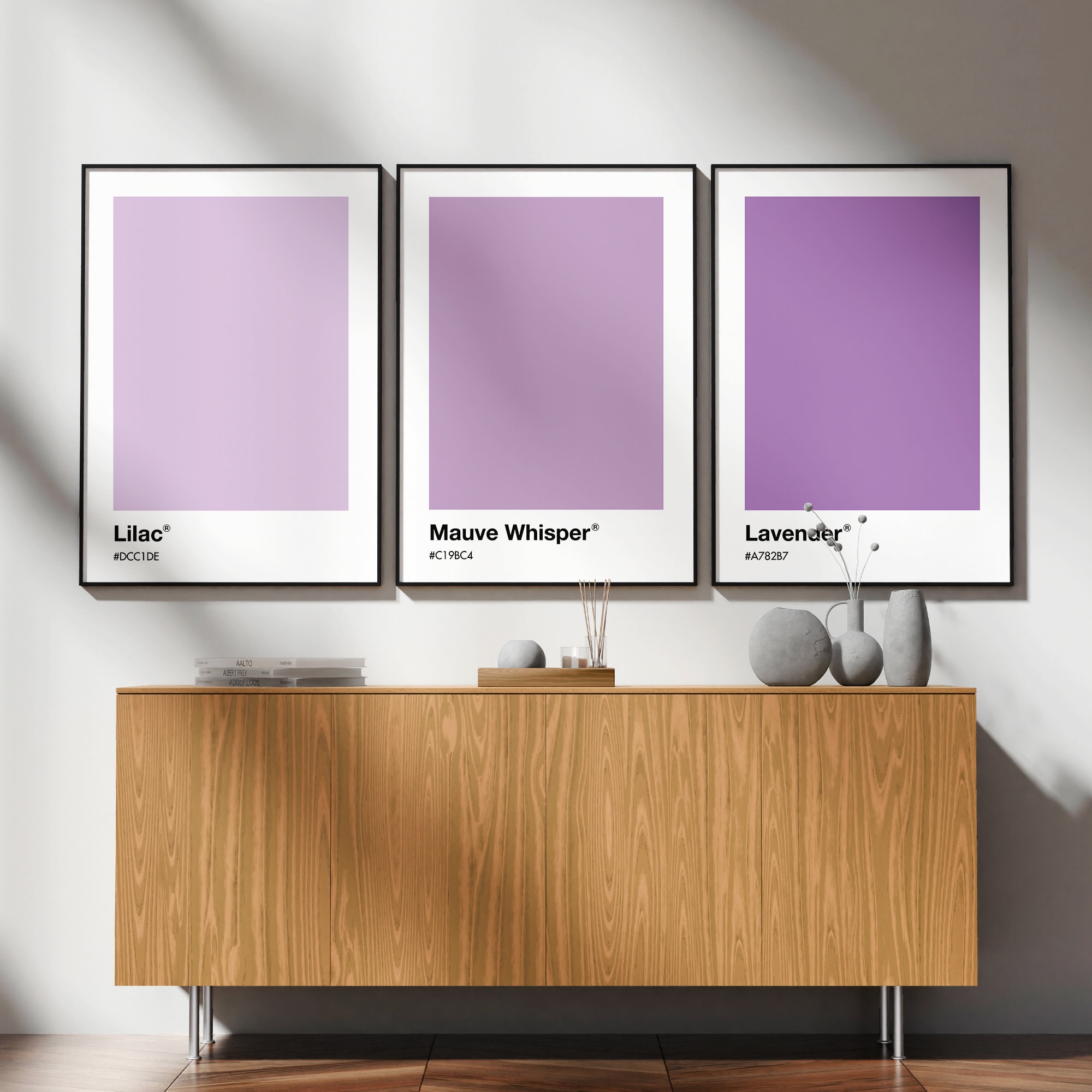 Pantone Purple Poster, Set of 6 Prints Purple, Purple Wall Art, Purple ...