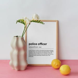 Police Officer Definition Poster, Police Officer Dictionary Art ...