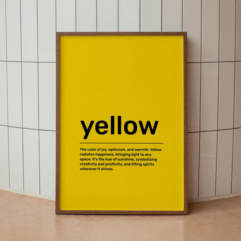 Yellow Definition Art Print: Sunshine Hue Quote (digital Download) - Etsy