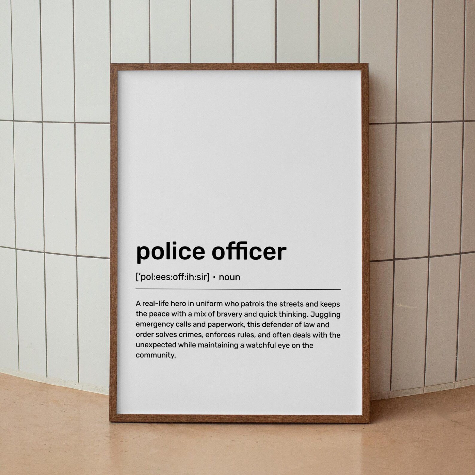 Police Officer Definition Poster, Police Officer Dictionary Art ...
