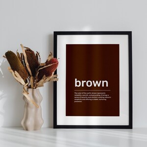 Brown Definition Poster, Brown Dictionary Art, Brown Quote Print ...