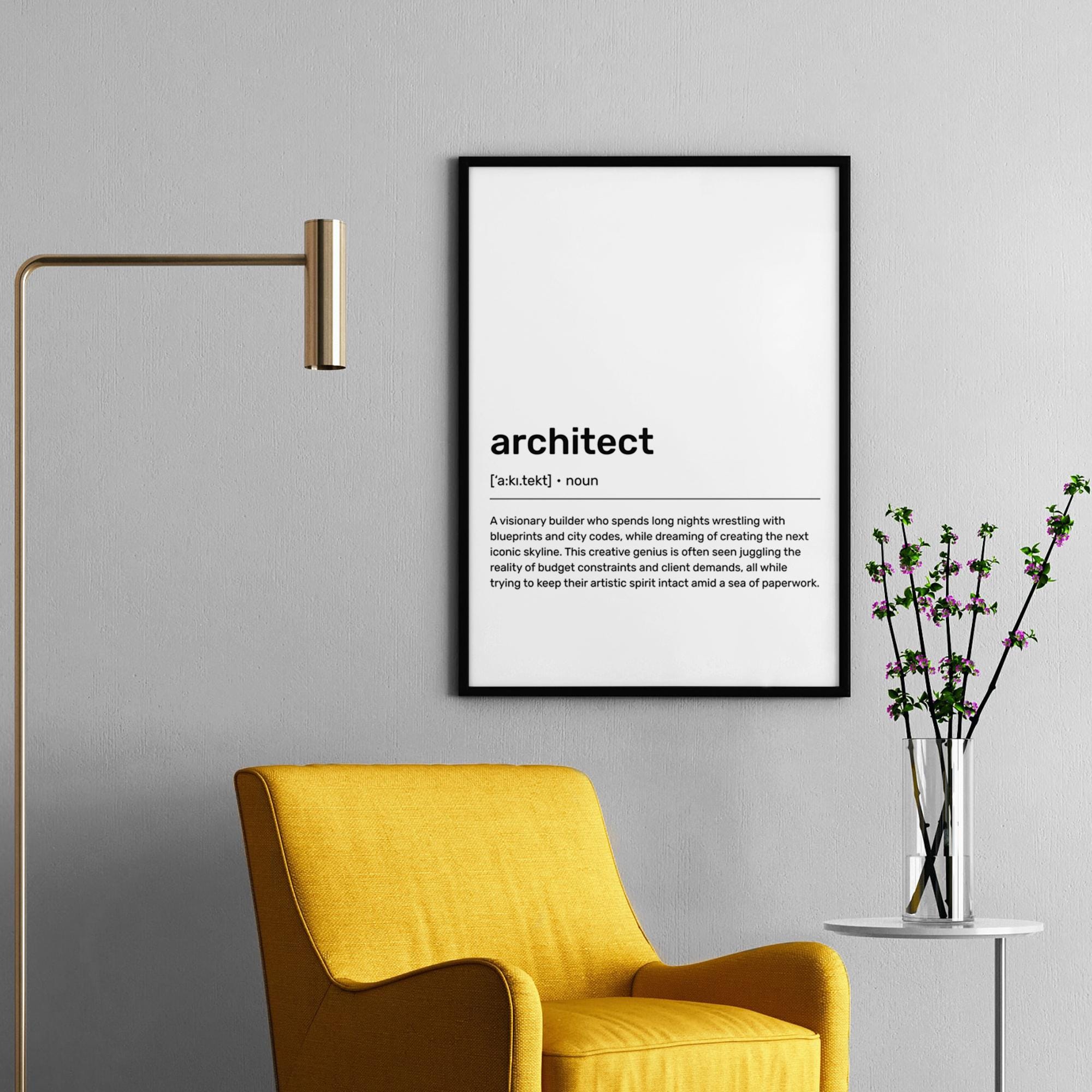 Architect Definition Poster, Architect Dictionary Art, Architect Quote ...