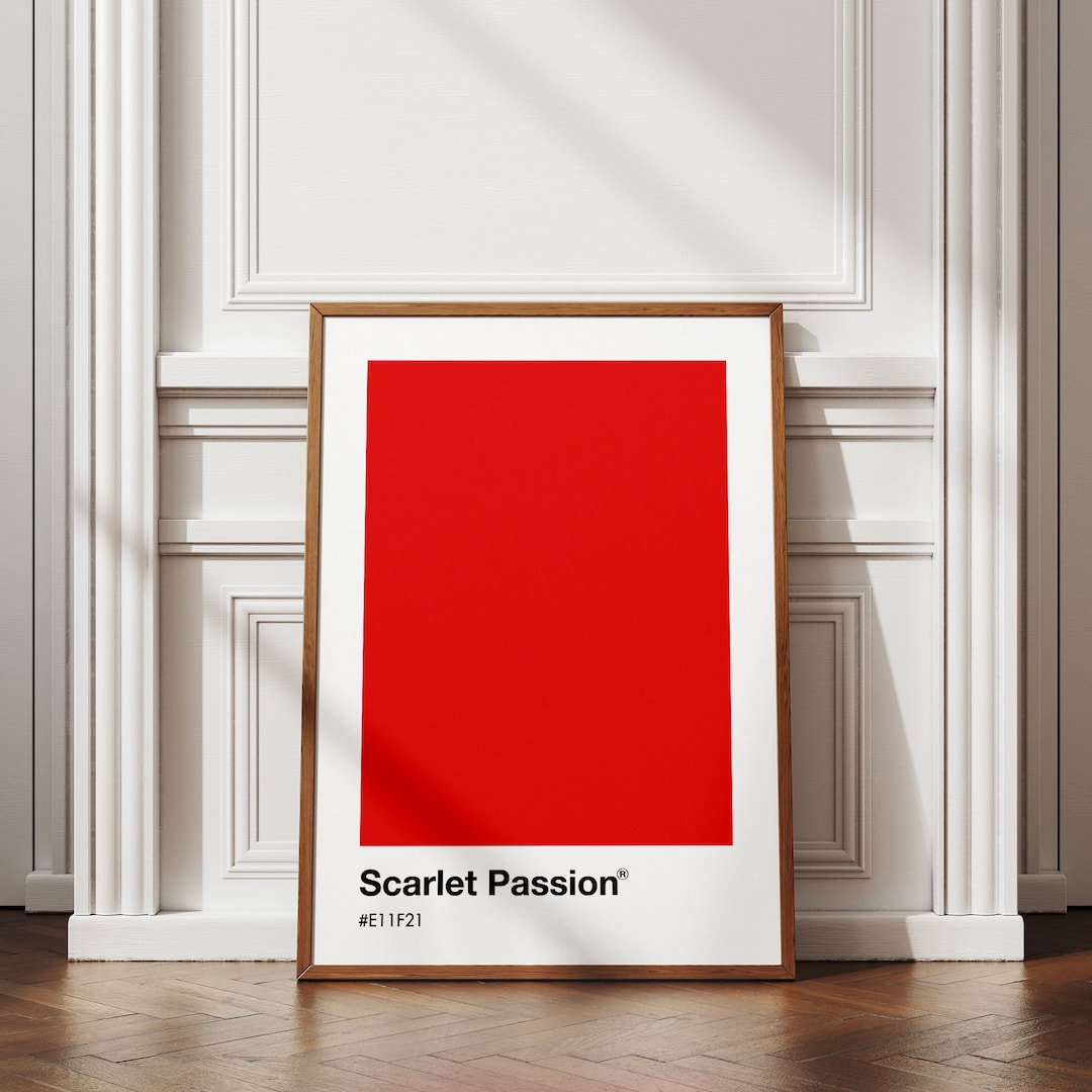 Scarlet Passion Red Pantone Poster: Trendy Color Palette (digital ...