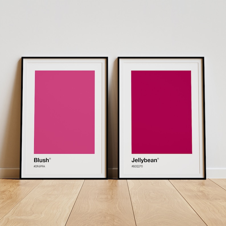 Pantone Pink Color Palette Prints: Set of 6 Prints (digital Download ...