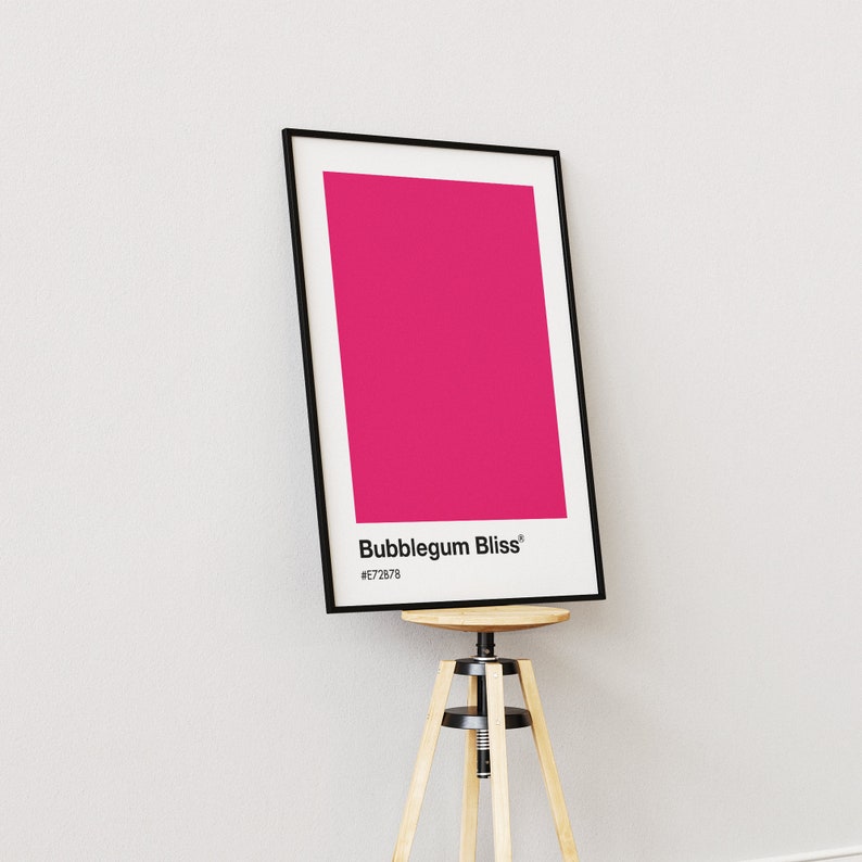 Bubblegum Pink Pantone Poster,pantone Color Print,bubblegum Pink Print ...