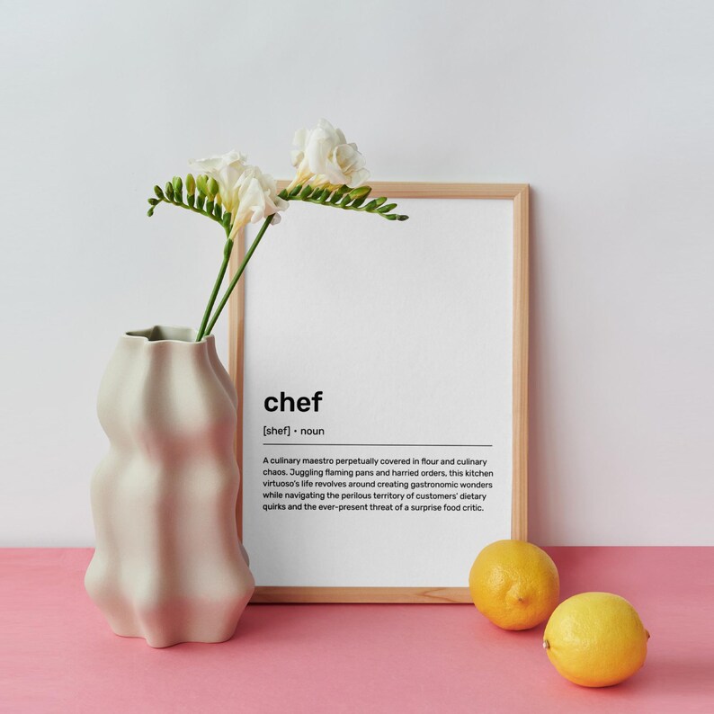 Chef Definition Print: Dictionary Wall Art (digital Download) - Etsy