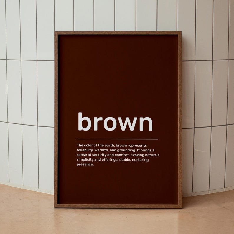 Brown Definition Poster, Brown Dictionary Art, Brown Quote Print ...