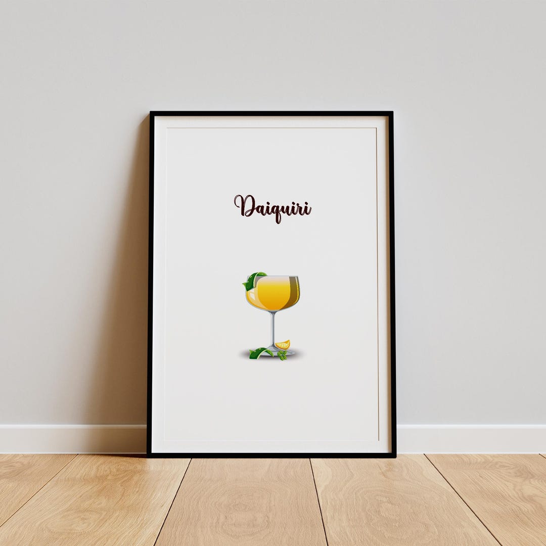 Daiquiri Wall Art, Daiquiri Poster Print, Daiquiri Bar Decor, Cocktail ...
