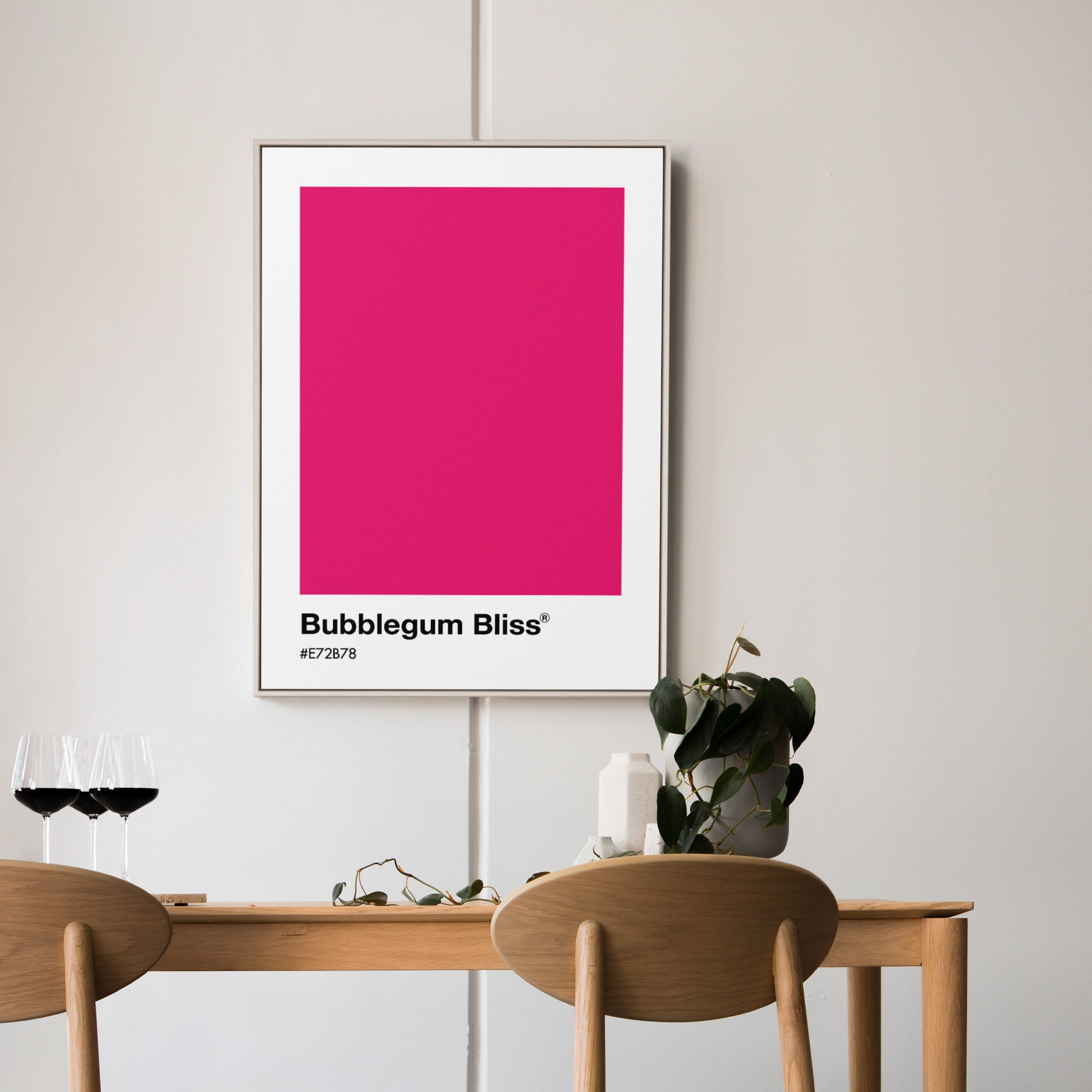 Bubblegum Pink Pantone Poster,pantone Color Print,bubblegum Pink Print ...