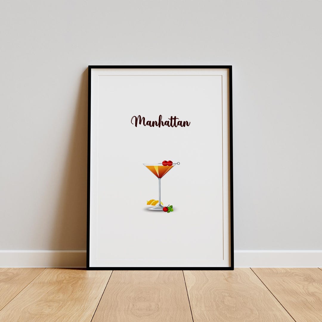 Manhattan Wall Art, Manhattan Poster Print, Manhattan Bar Decor ...