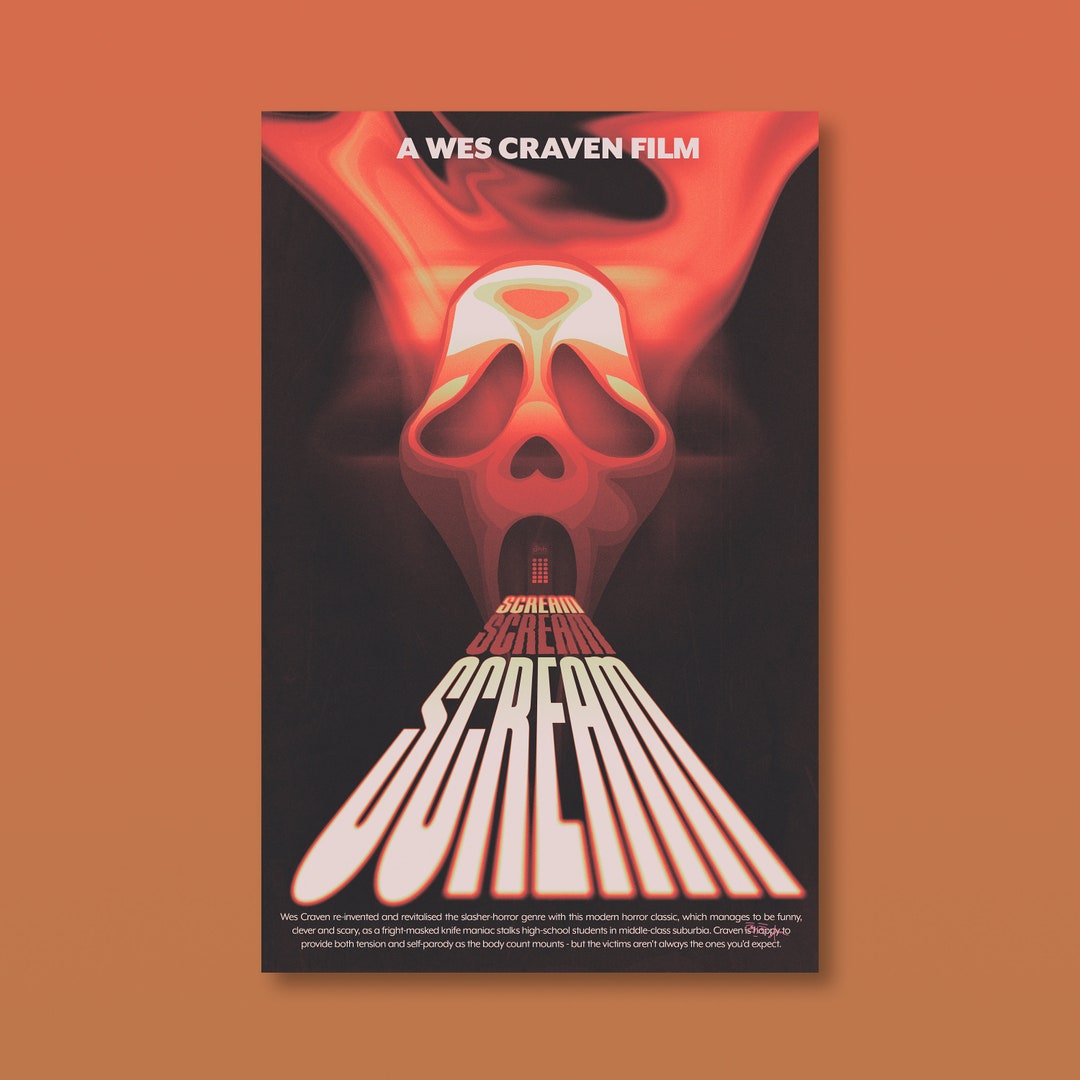 Scream Movie Poster 90s Classic Horror Movie Print Retro Minimalist ...