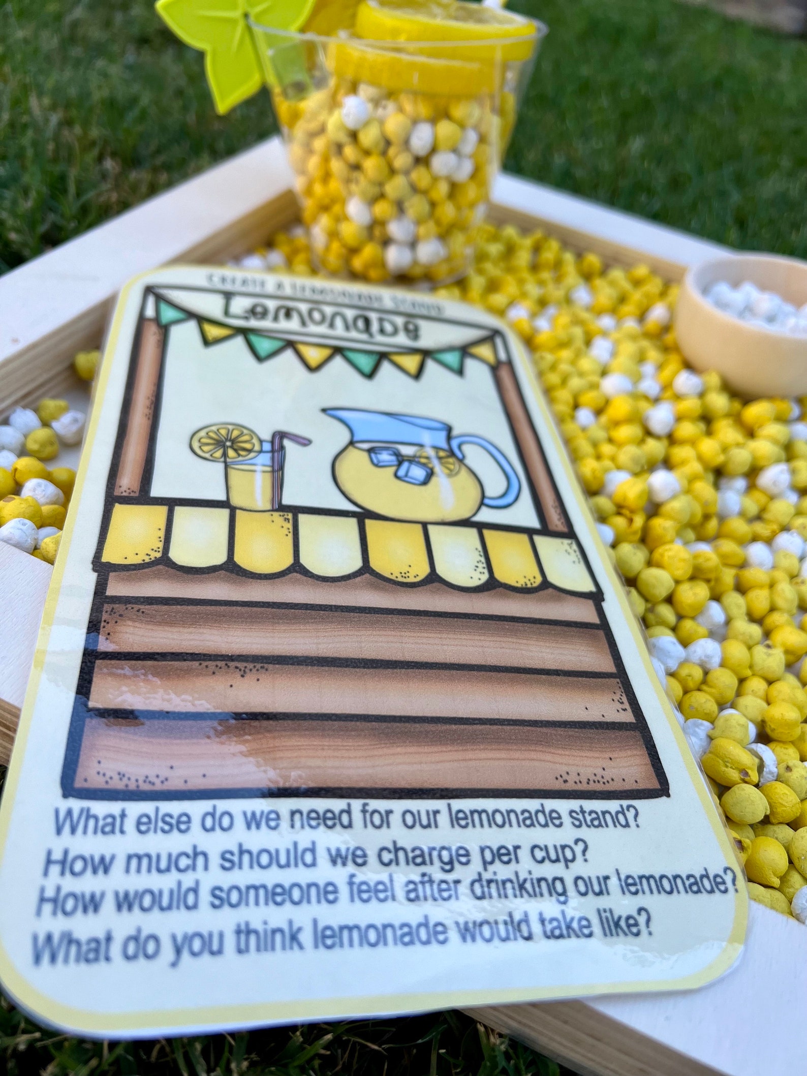 Lemonade Sensory Bin | Lemonade Stand | Kids Birthday Gift | Sensory ...