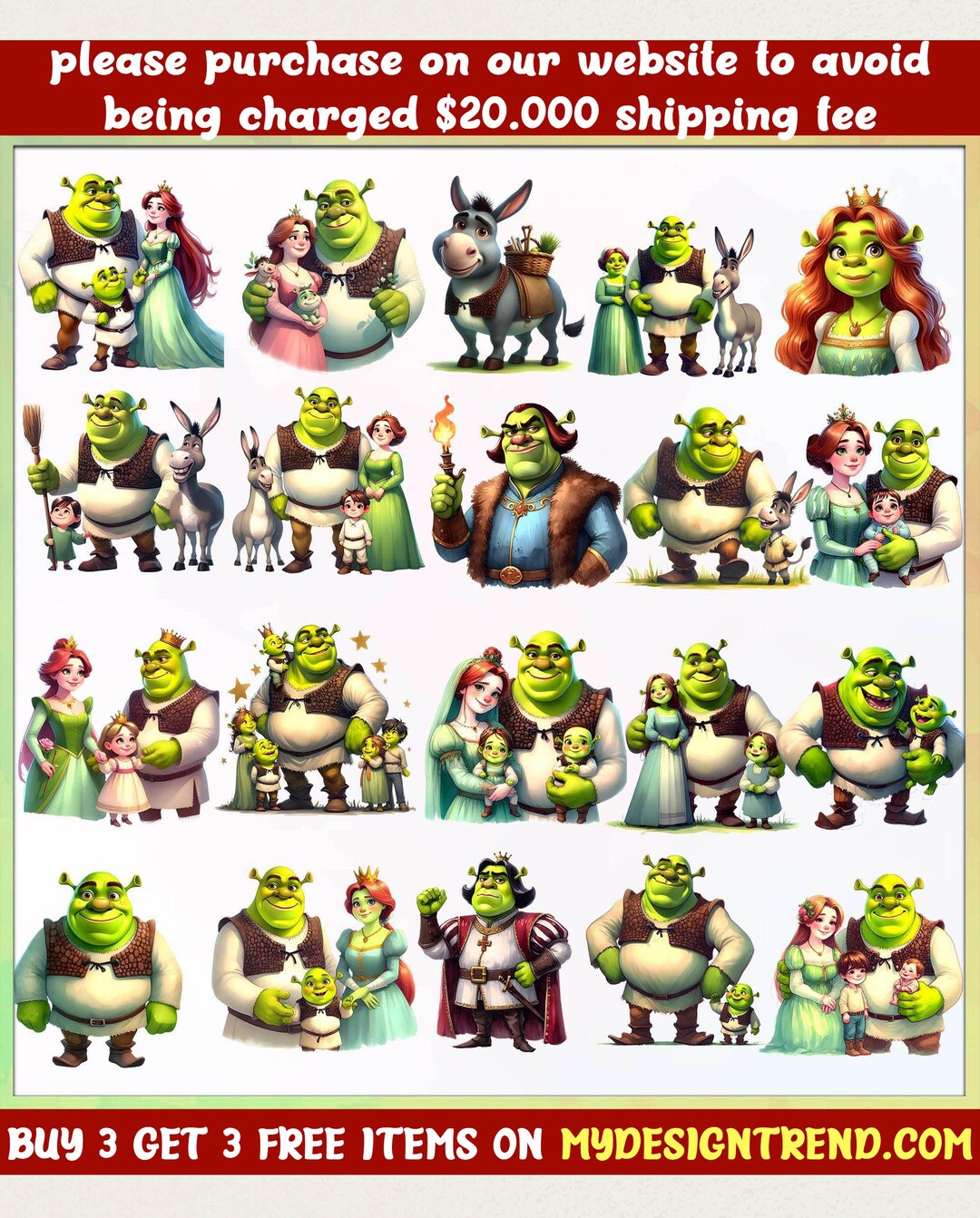 Shrek Family PNG 20, Shrek SVG, Shrek Vector, Shrek SVG Bundle, Shrek ...