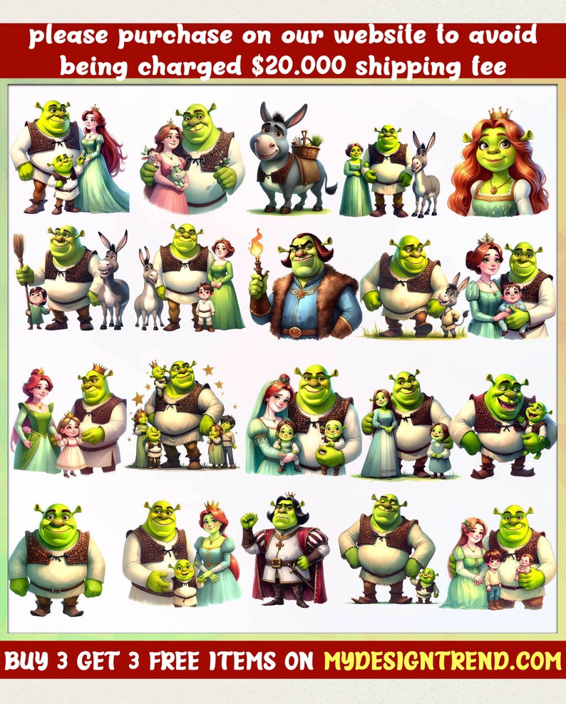 Shrek Family PNG 20, Shrek SVG, Shrek Vector, Shrek SVG Bundle, Shrek ...